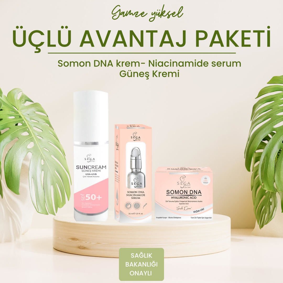 Somon DNA Krem & Niacinamide Serum & Güneş Kremi 3'LÜ Avantajlı Paket